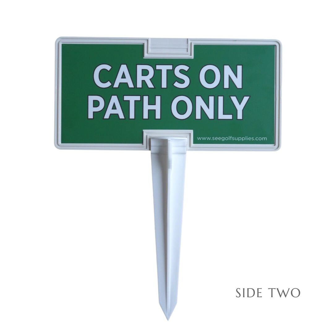 Golf Sign Cart Sign Keep off & Carts on Path Only 2 Sided Sign, Side 1 ...