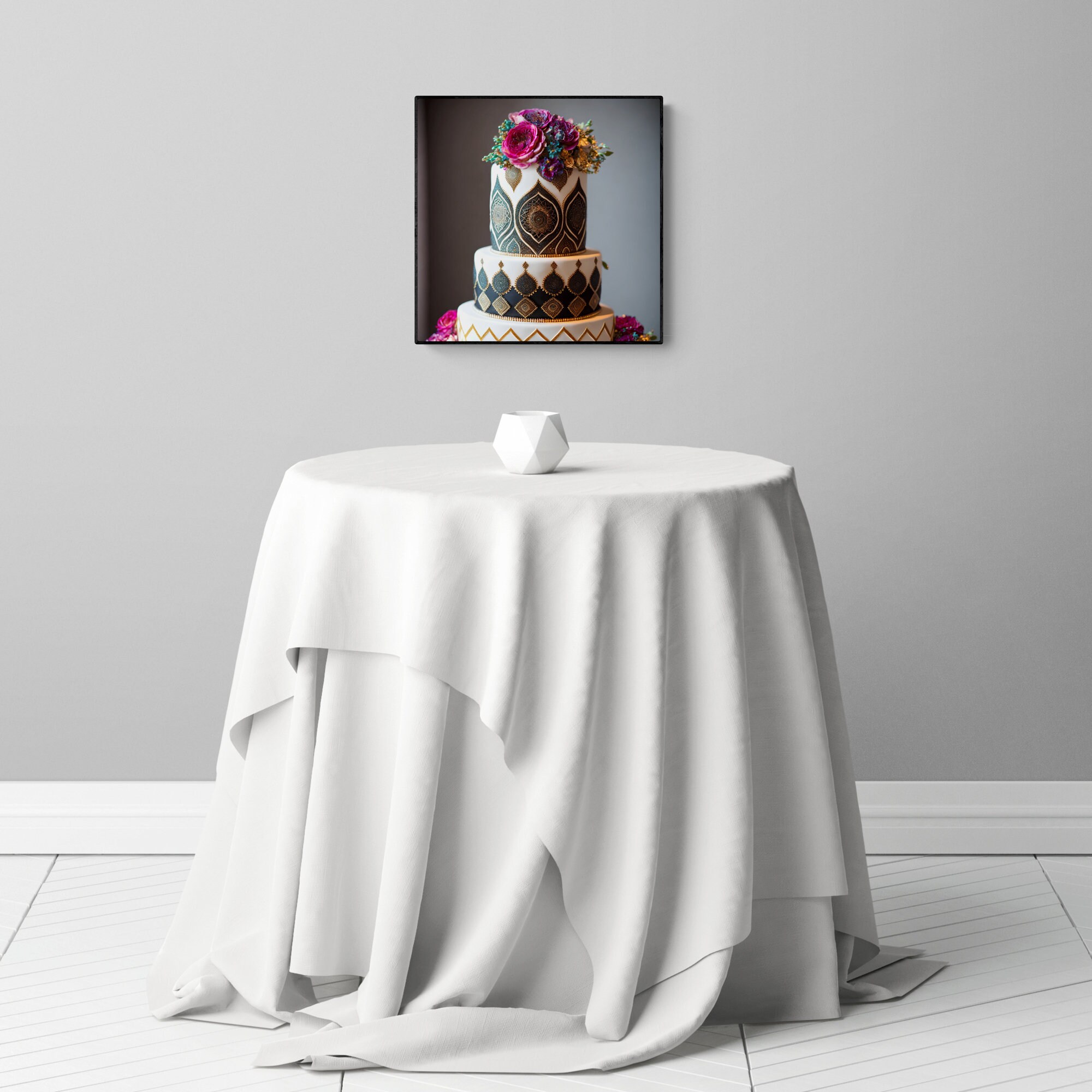 Bakery Decor for Kitchen Floral Wedding Cake Digital Download Wall ...