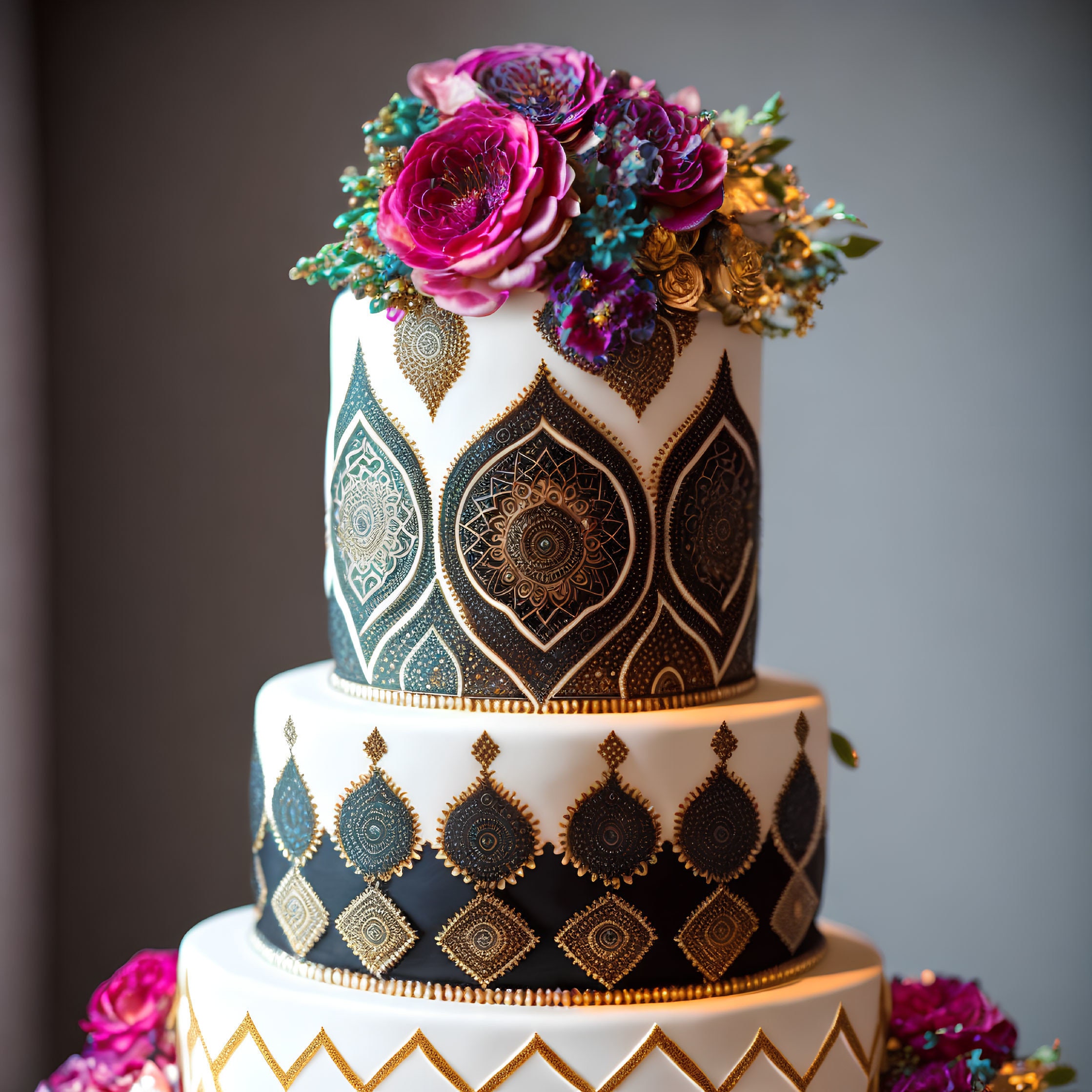 Bakery Decor for Kitchen Floral Wedding Cake Digital Download Wall ...