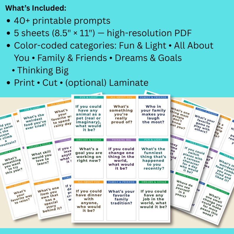 Social Skills Conversation Cards – 40+ Printable Prompts | SEL ...