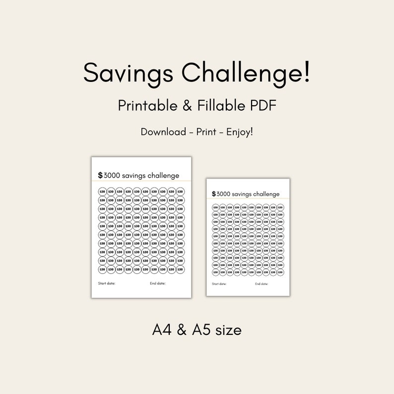 Savings Challenge, Money Saving Challenge, Savings Tracker, Savings ...