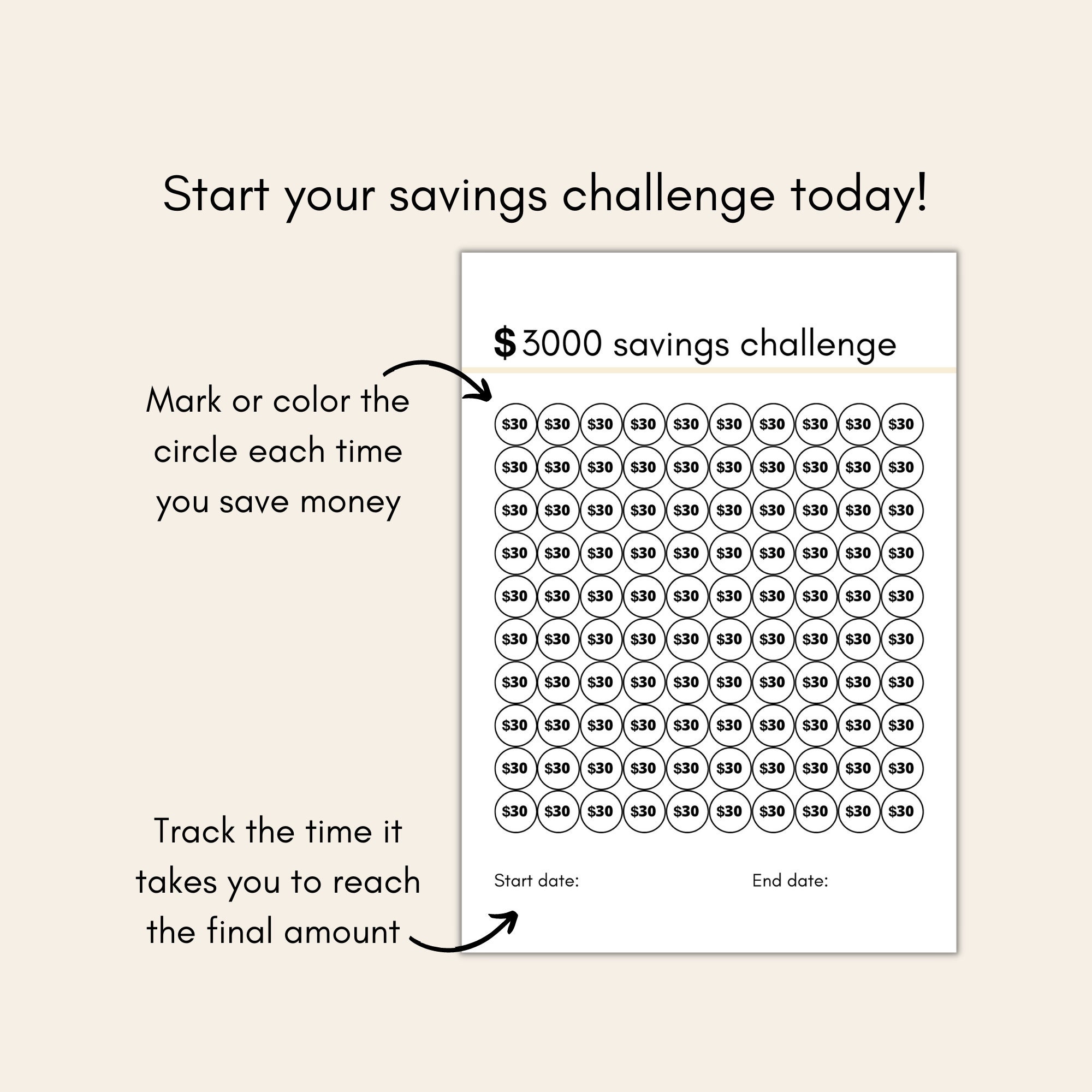 Savings Challenge, Money Saving Challenge, Savings Tracker, Savings ...