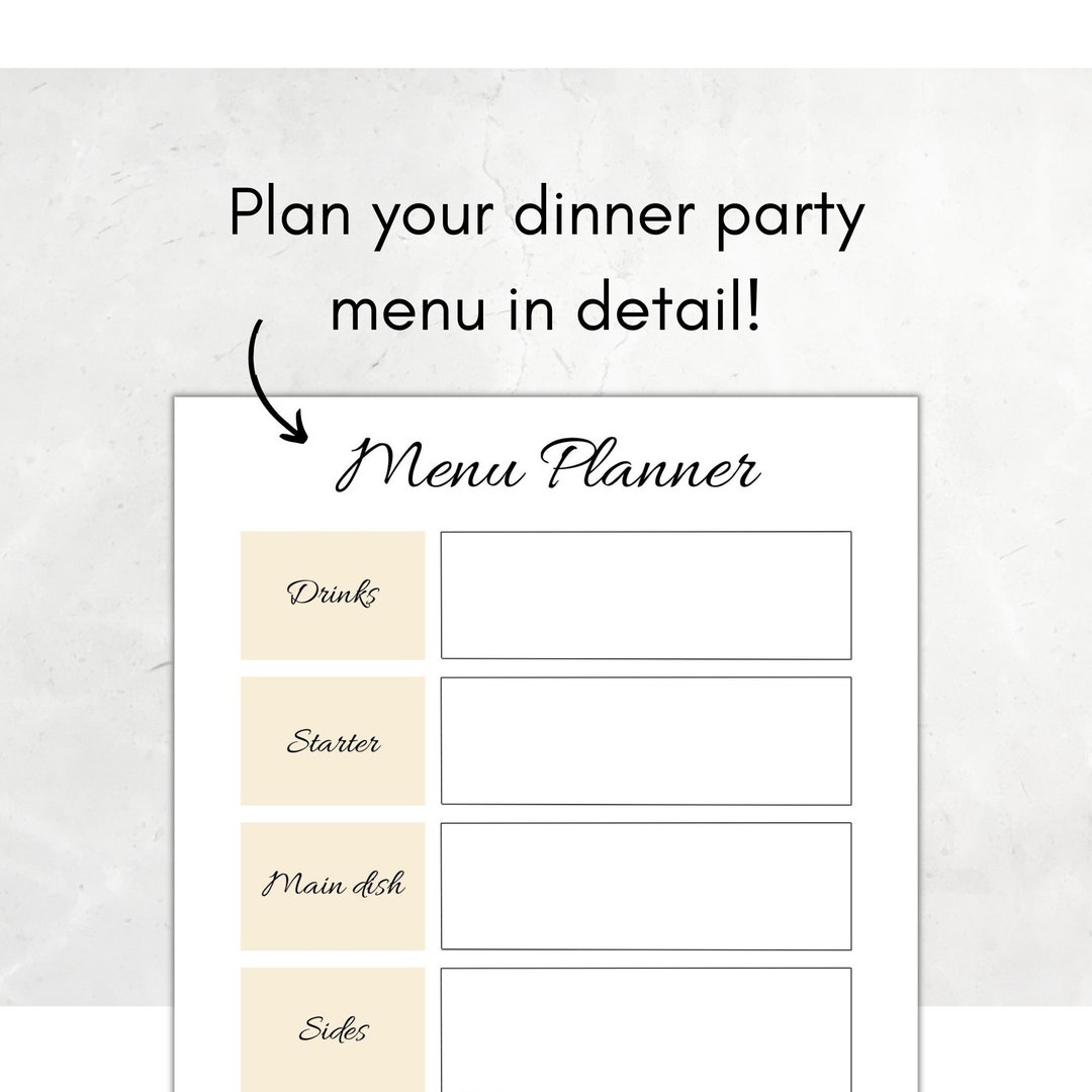 Meal Planner, Menu Planner, Dinner Planner, Dinner Party Planner ...