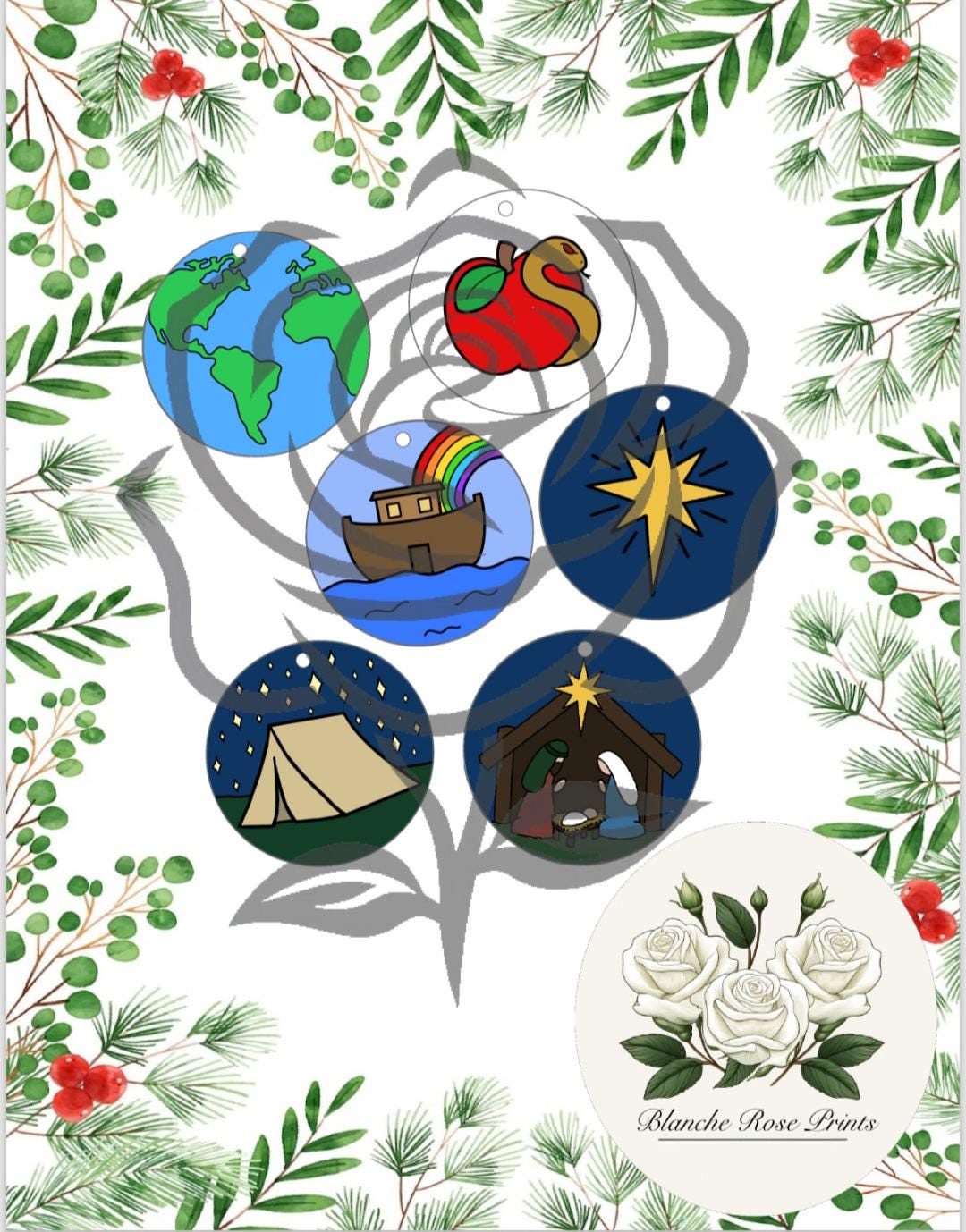 Jesse Tree Ornaments- Colored & Blank Options- DIGITAL DOWNLOAD ONLY ...