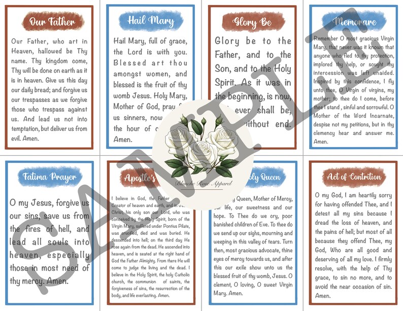 Printable Children's Catholic Prayer Cards - Set of 8 - Etsy