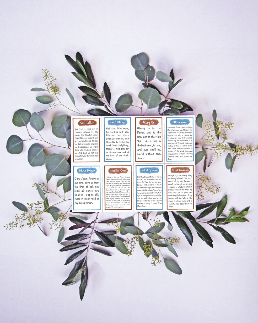 Printable Children's Catholic Prayer Cards - Set of 8 - Etsy