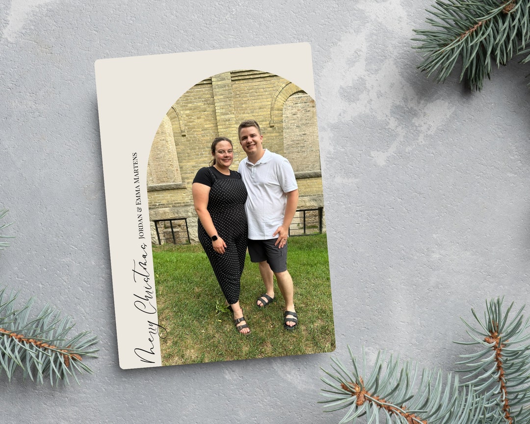 Neutral Tone Christmas Card, Photo Christmas Cards, Simple, Arch Frame ...