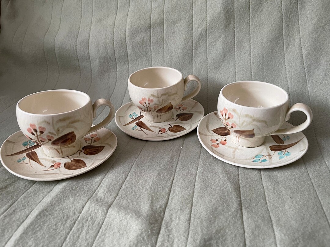 Vintage Red Wing Cups and Saucers Random Harvest Set of 3 - Etsy