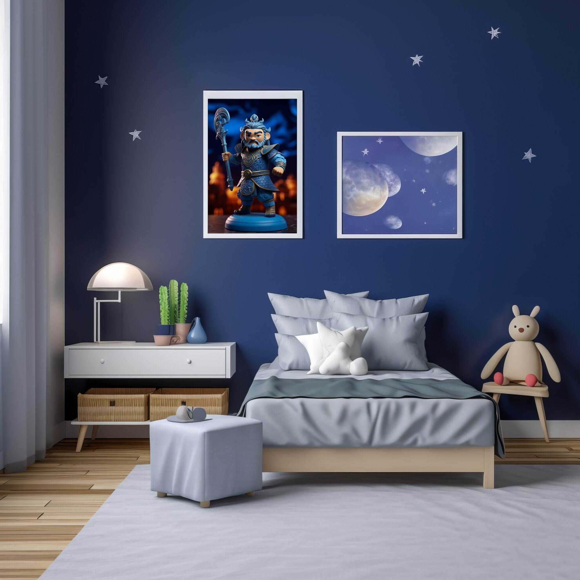 Obsidian Samurai: Dark Avenger Printable Digital Artwork for Children's ...