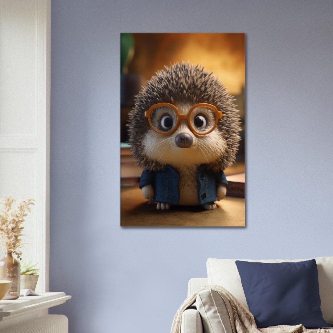 Hedgehog "hedgehog Hugger" Premium Wall Art for Hedgehog Lovers ...