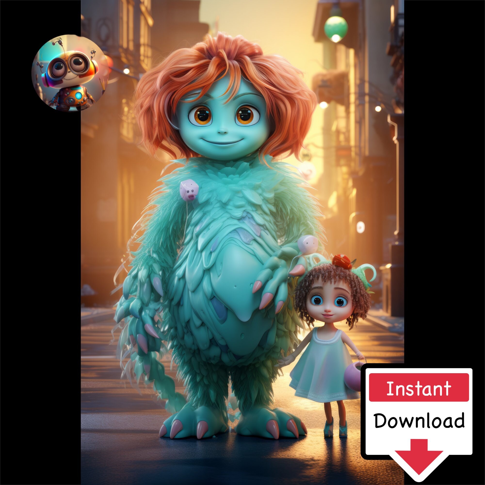 Monster Parents 01 : Digital Download for Printing on Canvas or Posters ...