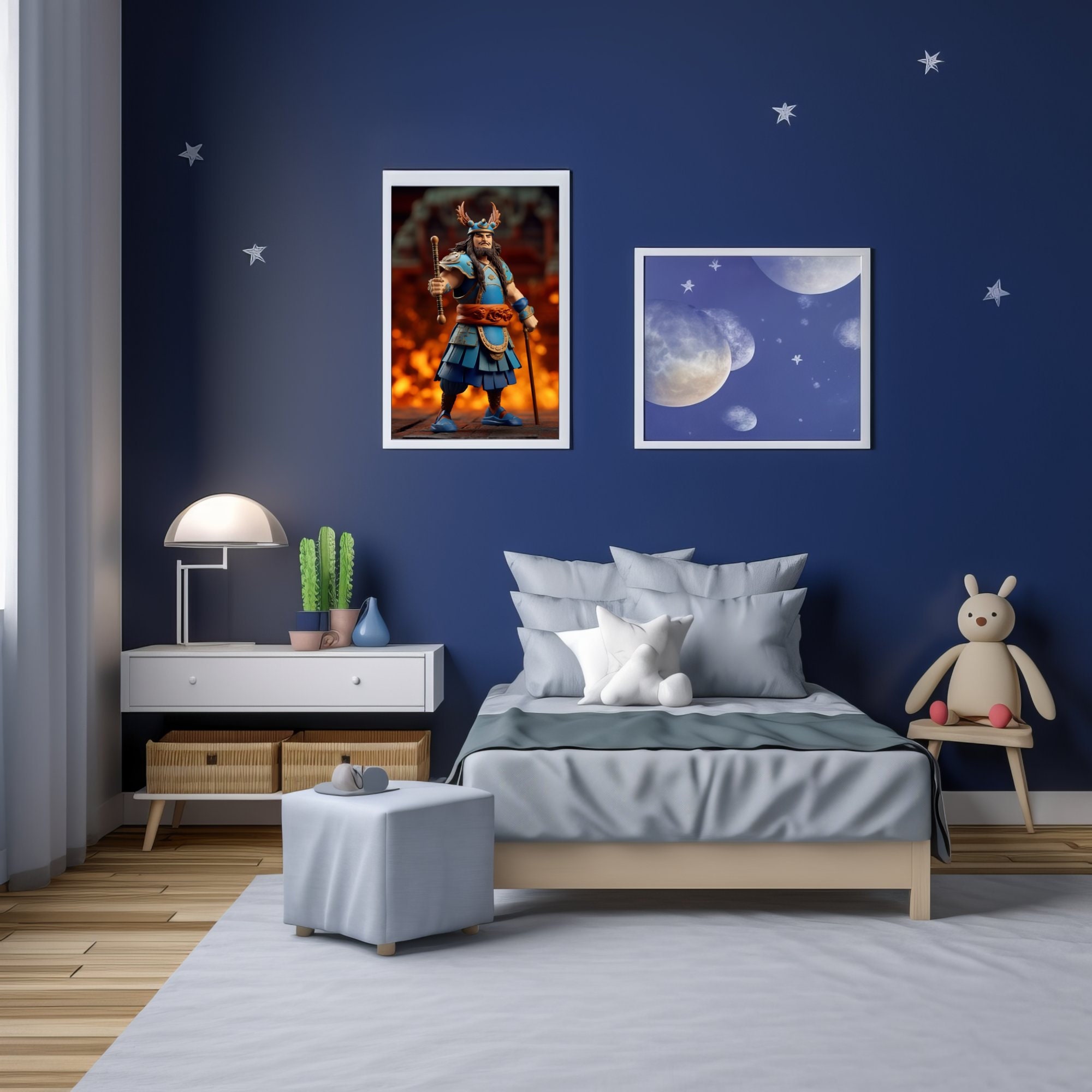 Eternal Guardian: Li Feng Printable Digital Artwork for Children's Room ...