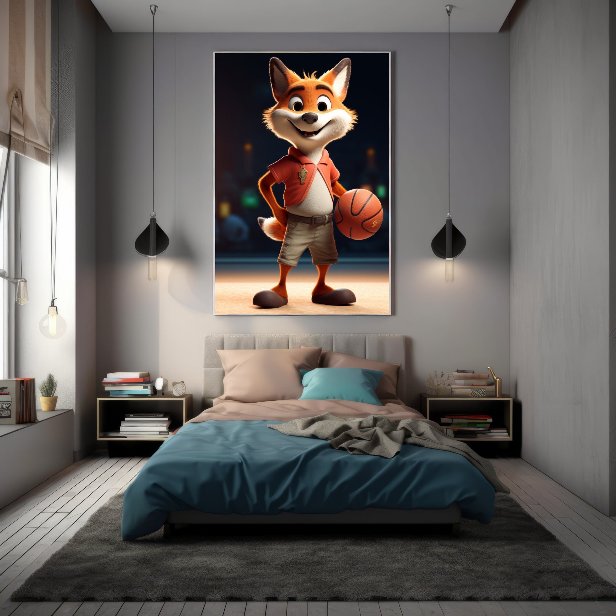 All-star Fox: Cartoon Printable Digital Artwork for - Etsy