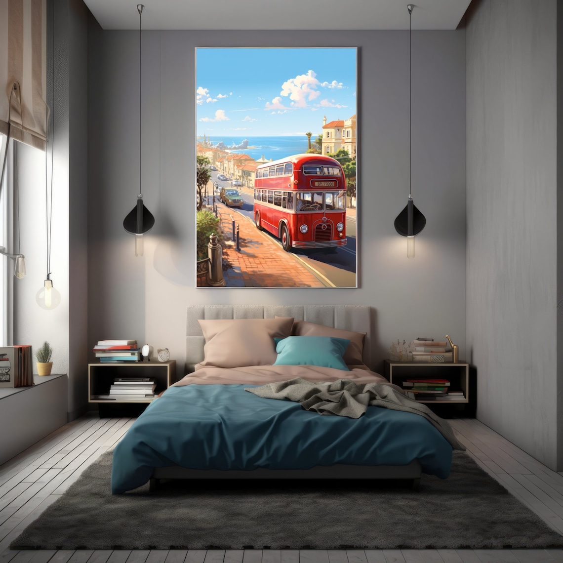 Art Deco Bus 11 : Digital Download for Printing on Canvas or - Etsy