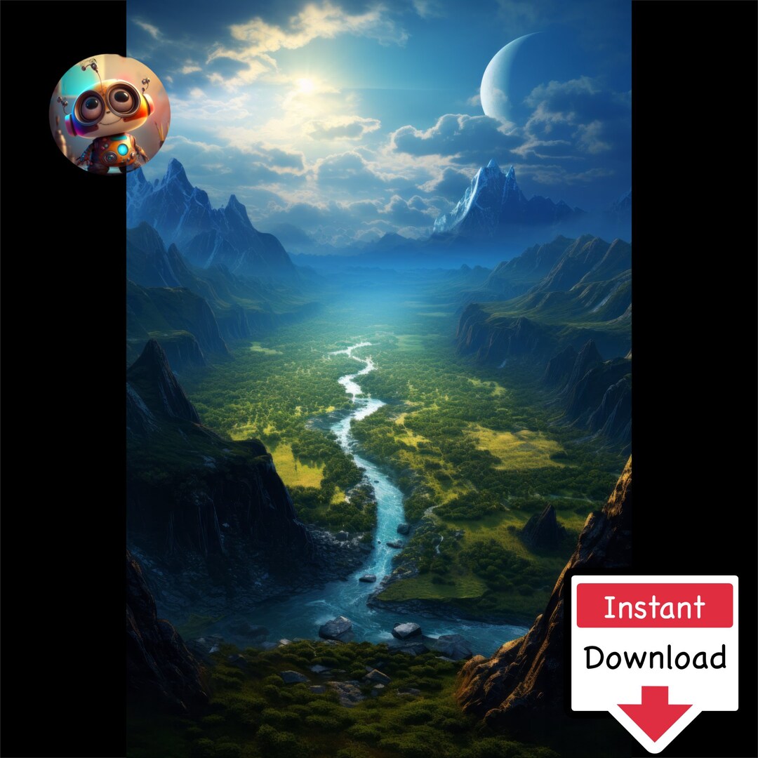 Alien Landscape #12 : Digital Download for Printing on Canvas or ...