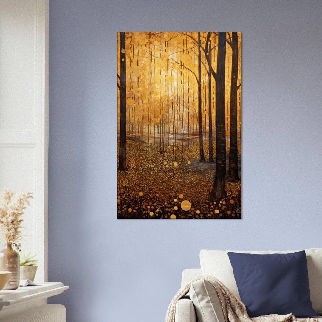 Moonlit Woodland 06 : Gustav Klimt Style Canvas Print - Etsy