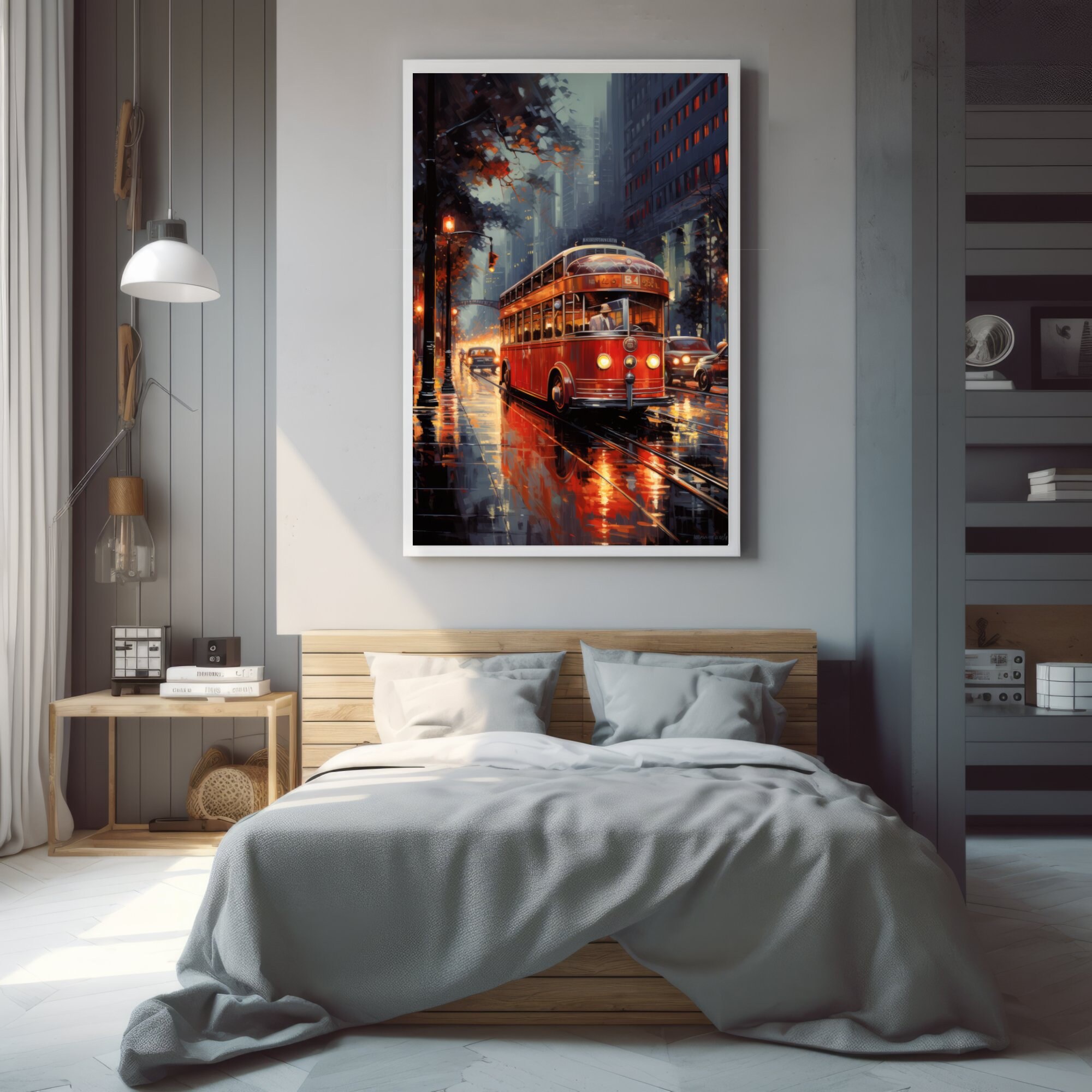 Art Deco Bus 08 : Digital Download for Printing on Canvas or - Etsy