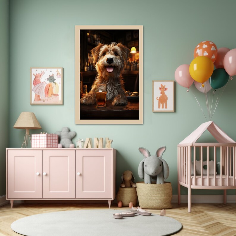 Cartoon Dogs in Pub #09 : Digital Download for Printing on Canvas or ...