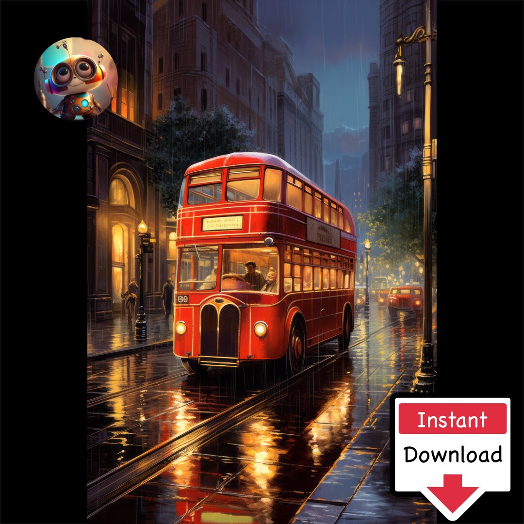 Art Deco Bus #05 : Digital Download for Printing on Canvas or Posters ...