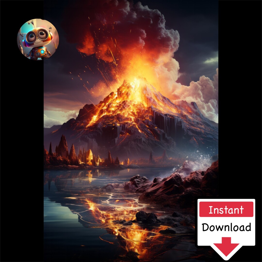 Volcano #06 : Digital Download for Printing on Canvas or Posters - Etsy