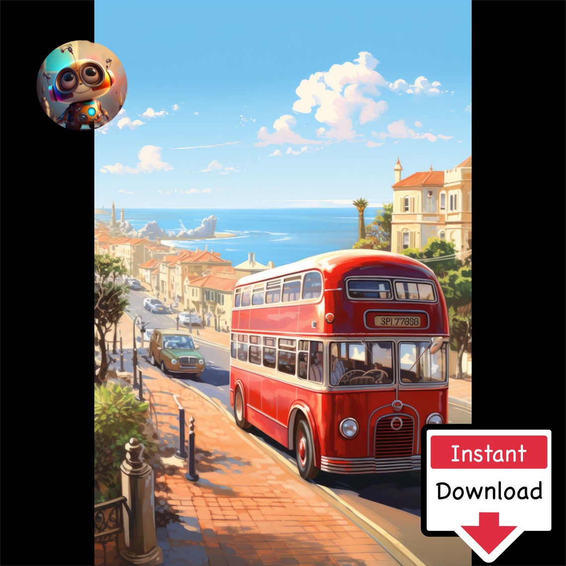 Art Deco Bus 11 : Digital Download for Printing on Canvas or - Etsy