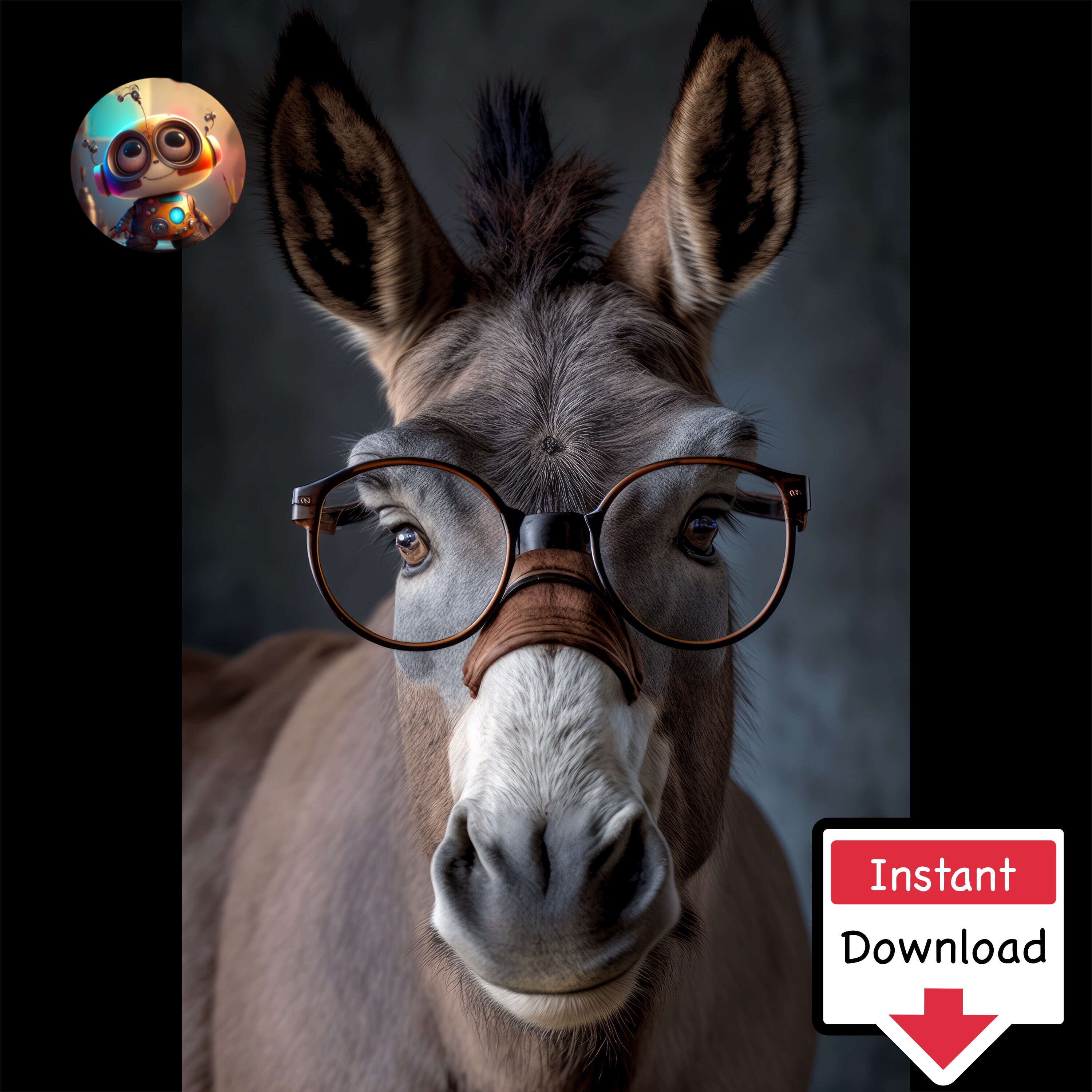 Donkey framed With Fun Instant Download for Donkey Lovers, Available ...