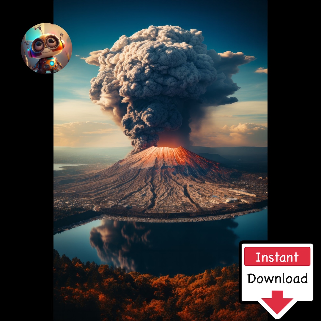 Volcano #01 : Digital Download for Printing on Canvas or Posters - Etsy
