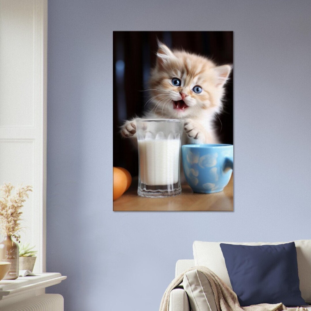 Milkshake Cat 01 : Print Available on Canvas, Poster or Framed Poster ...