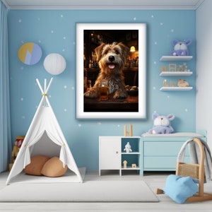 Cartoon Dogs in Pub #09 : Digital Download for Printing on Canvas or ...