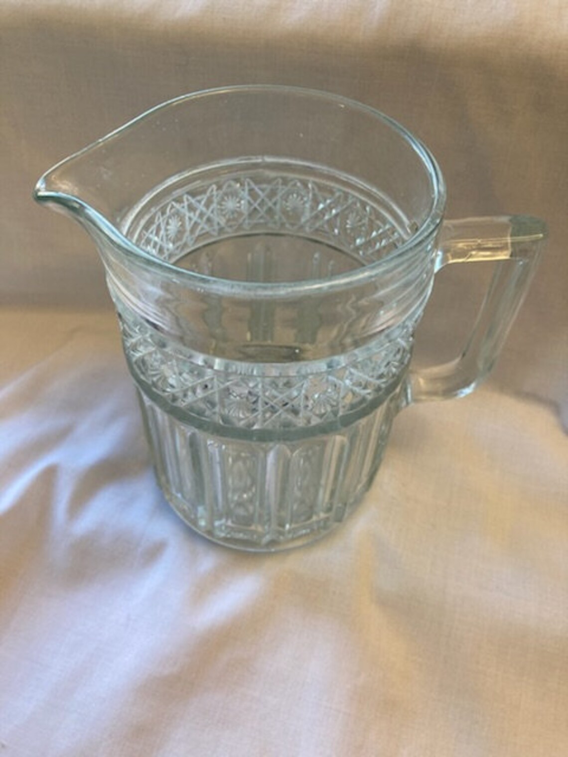 Antique Stunning Cut Glass Pitcher - Etsy