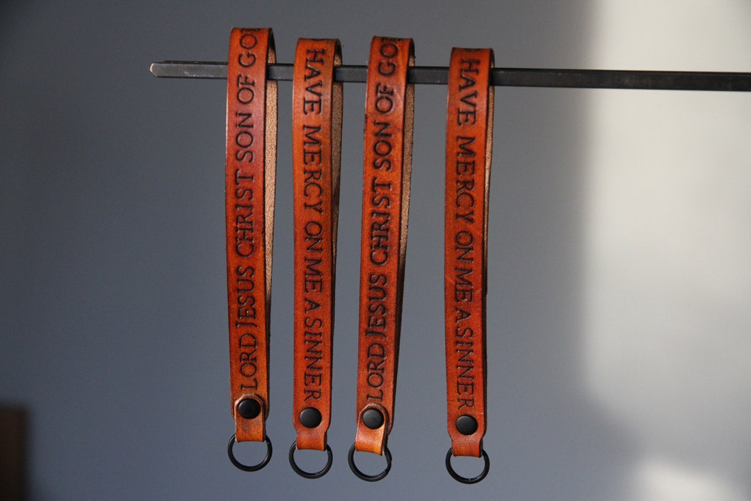 Jesus Prayer Leather Key Lanyard - Etsy