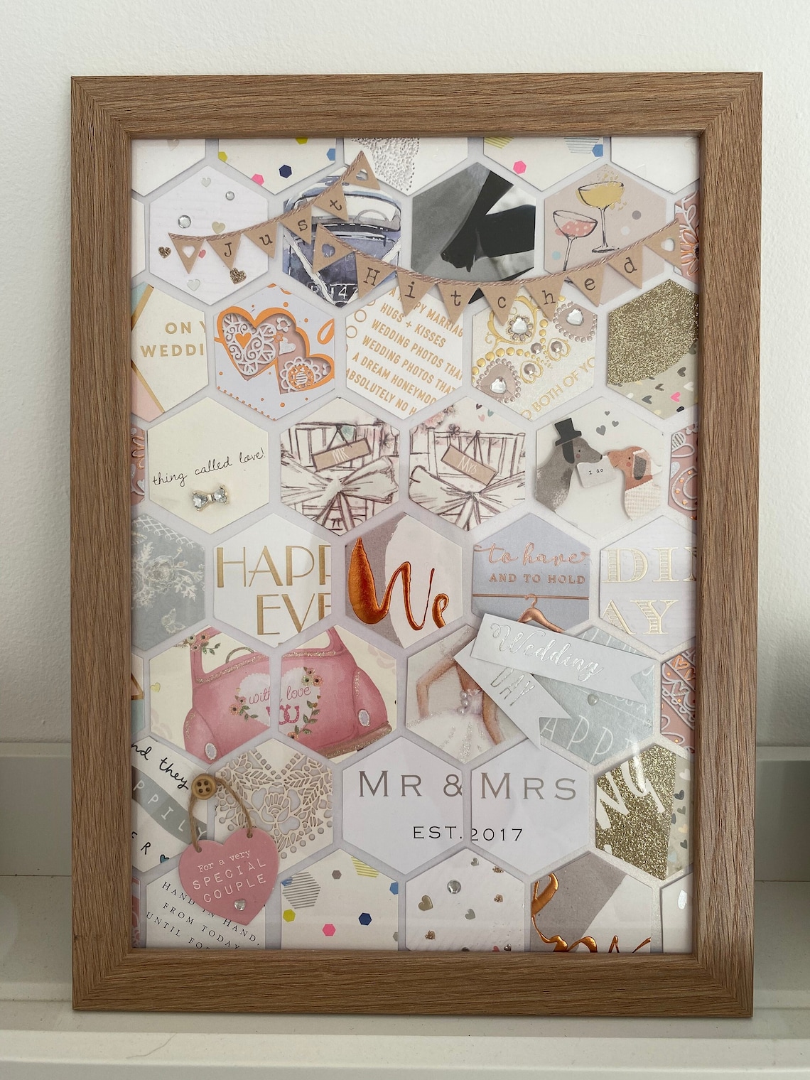 Personalised Card Keepsake Frame Wedding Card Anniversary Gift Birthday ...