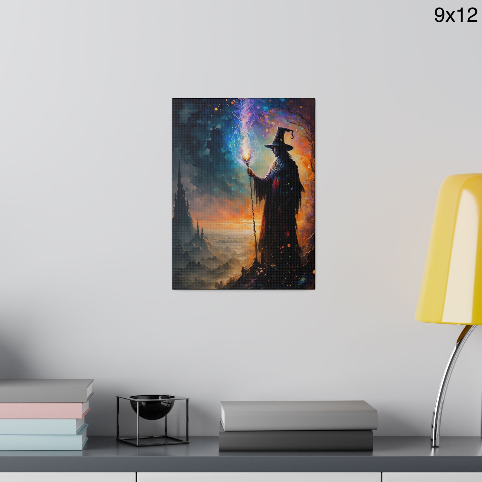 Wizard Sorcerer Painting for Game Room Wall Decor Magic Wizard Canvas ...