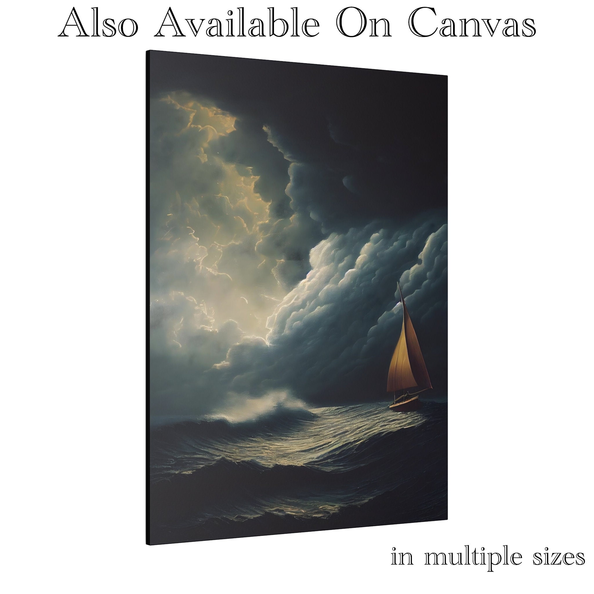 Sailboat Poster Sailing Boat at Sea Poster Art Decor Stormy - Etsy