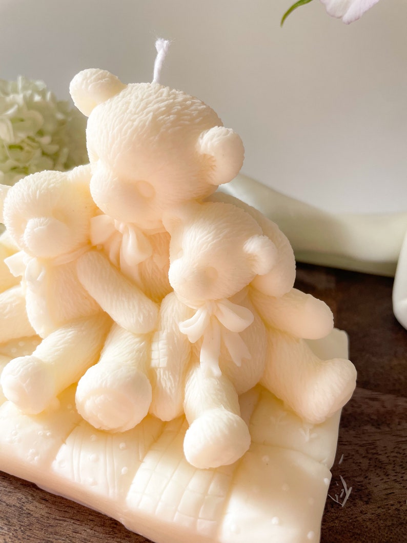 Teddy Bears Family Candle Bears Candle Decorative Bears Soy Candle Family Gift Mother Gift Baby ...
