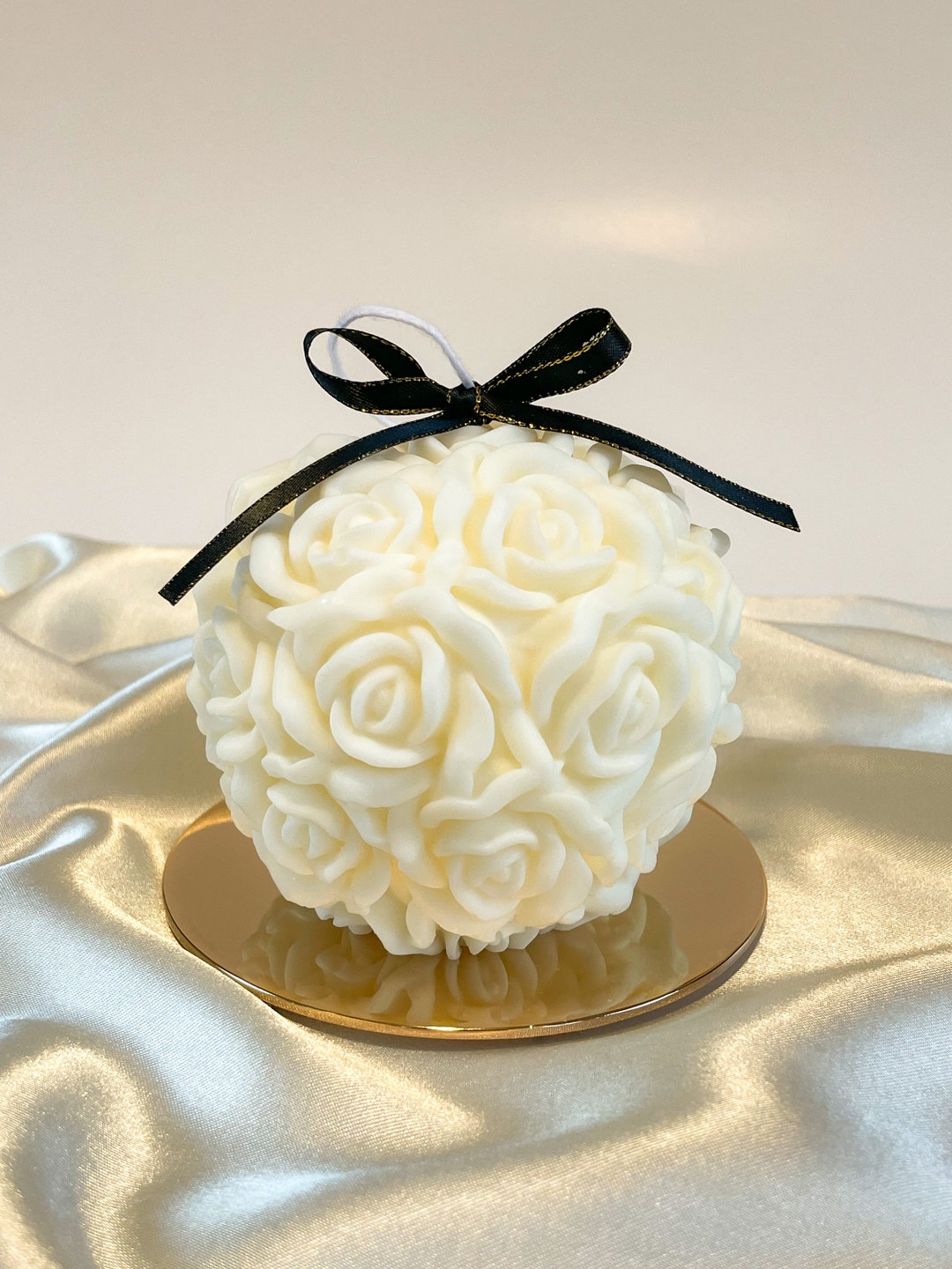 Rose Flower Ball Candle | Rose Shaped Soy Candle | Handmade Gift or ...