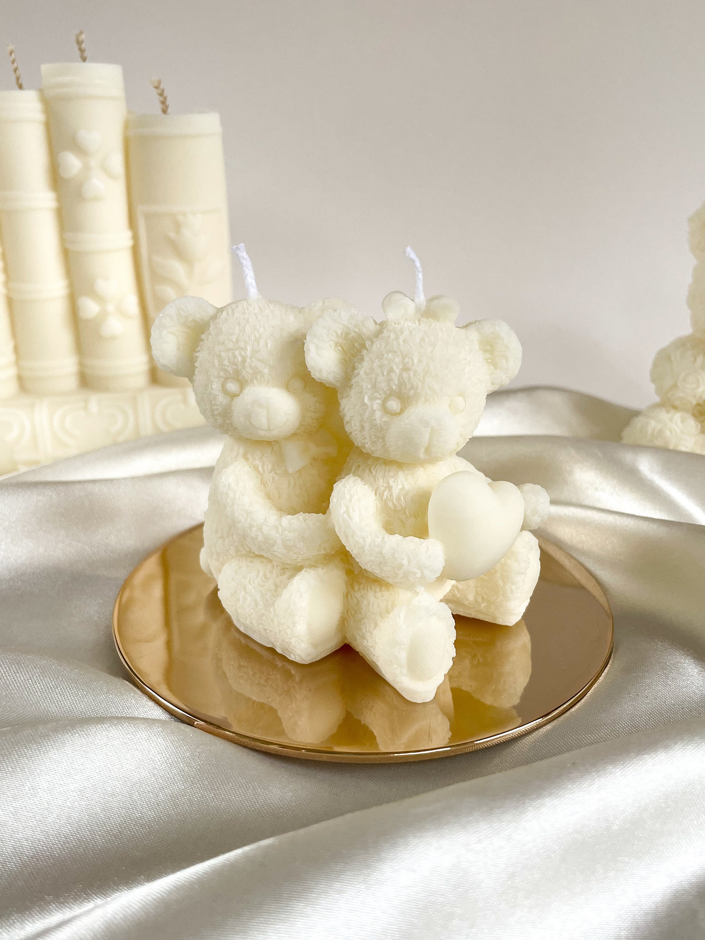 Teddy Bears Love Candle, Couple Bears Candle, Gift for Valentine’s Day ...