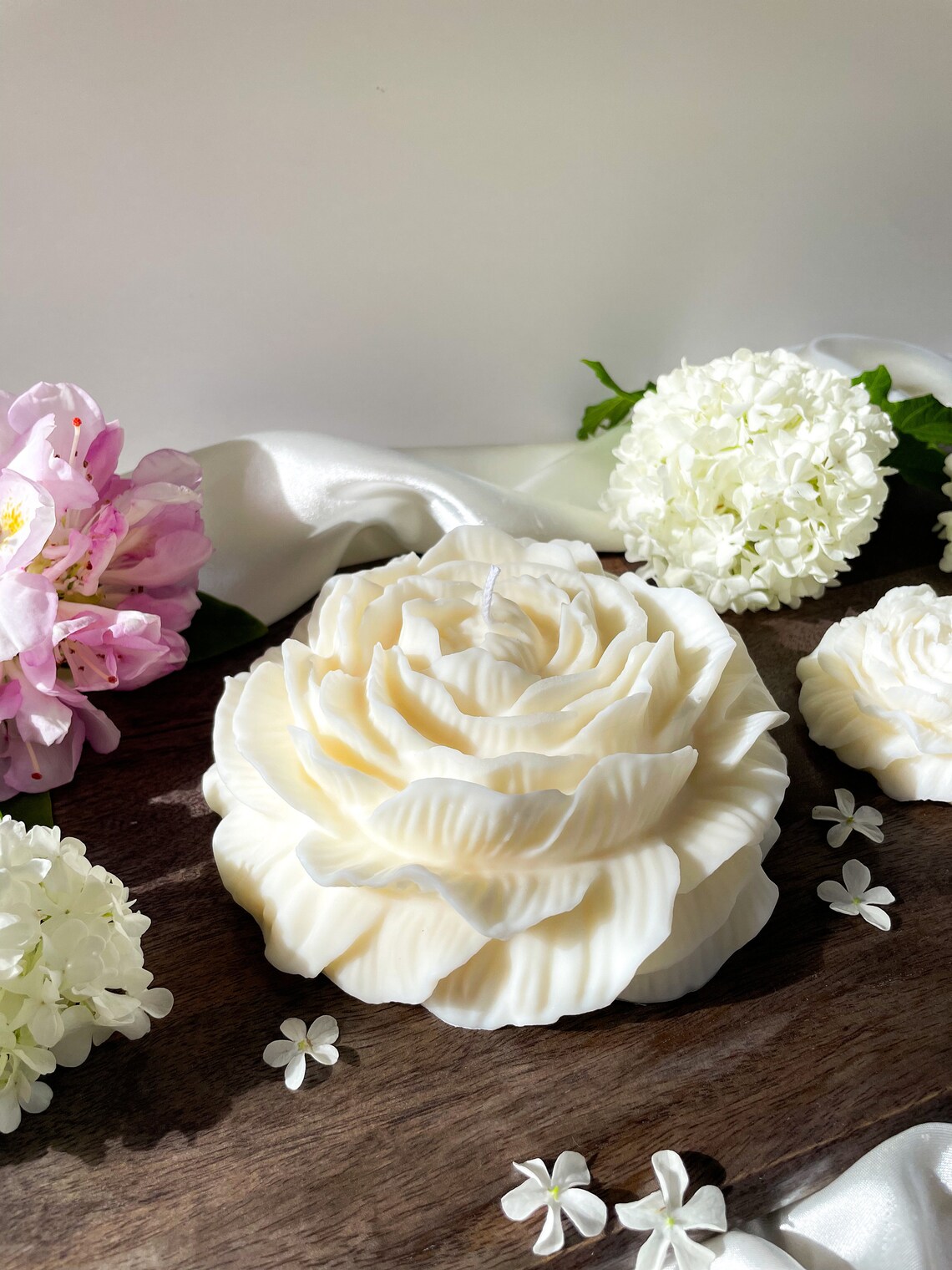 Large Peony Flower Candle Jumbo Flower Candle Blooming Peony Soy Wax ...