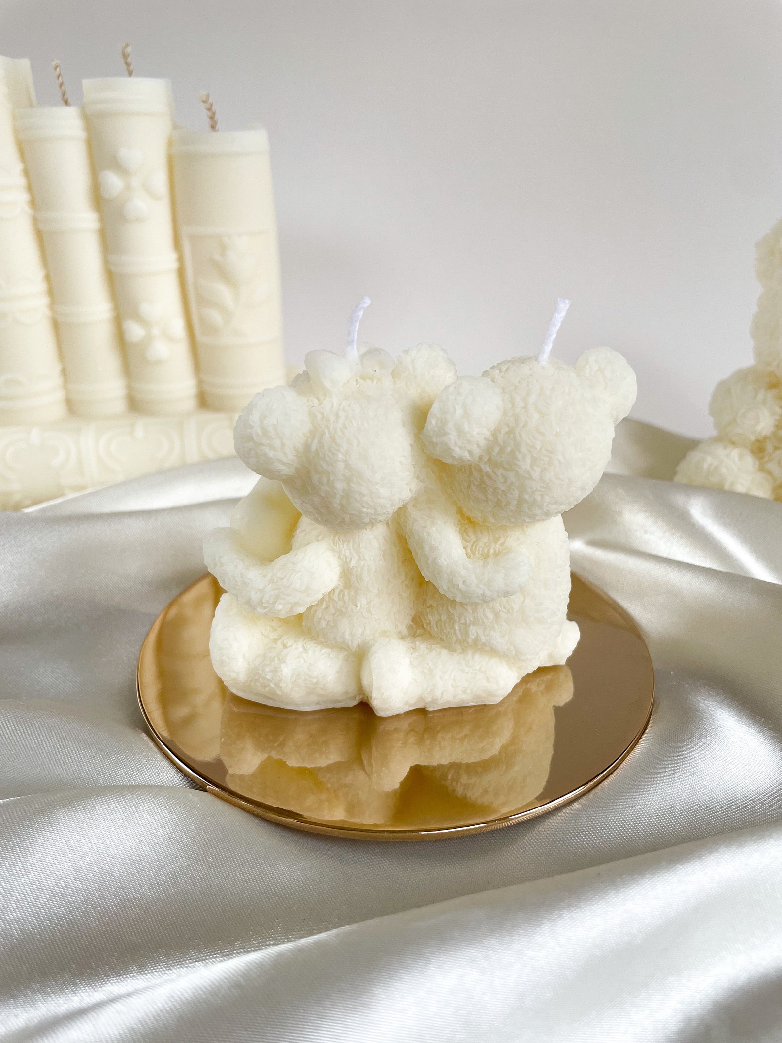 Teddy Bears Love Candle, Couple Bears Candle, Gift for Valentine’s Day ...