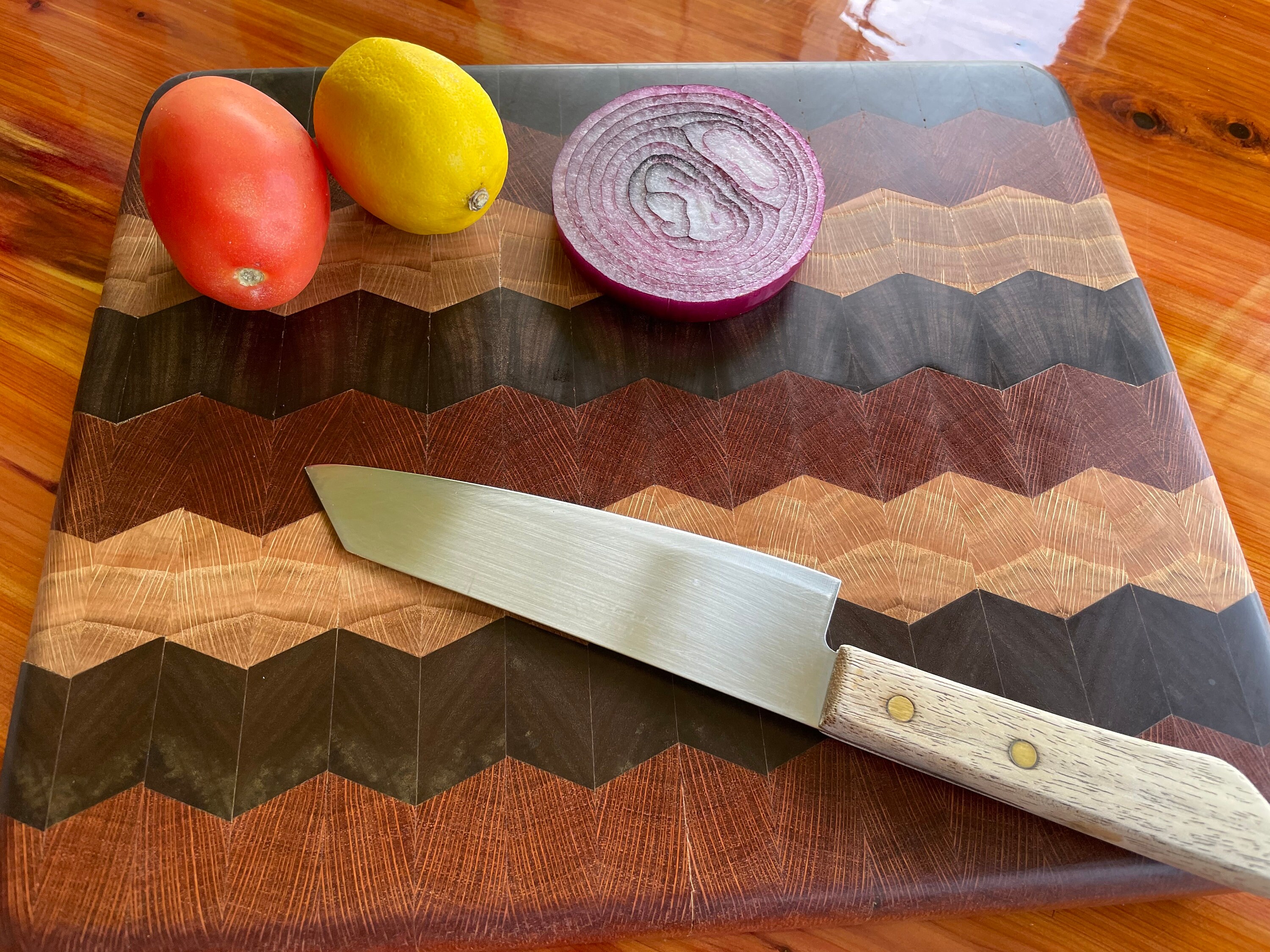 3D End Grain Chevron Pattern Cutting Board - Etsy