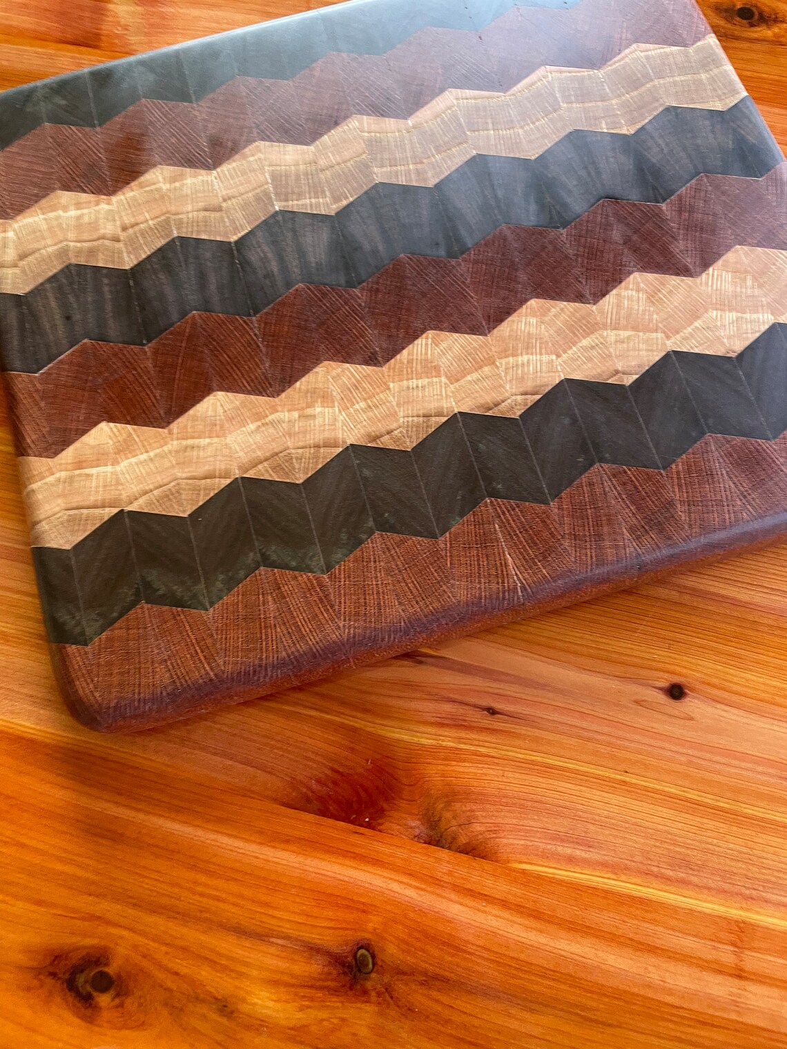 3D End Grain Chevron Pattern Cutting Board - Etsy