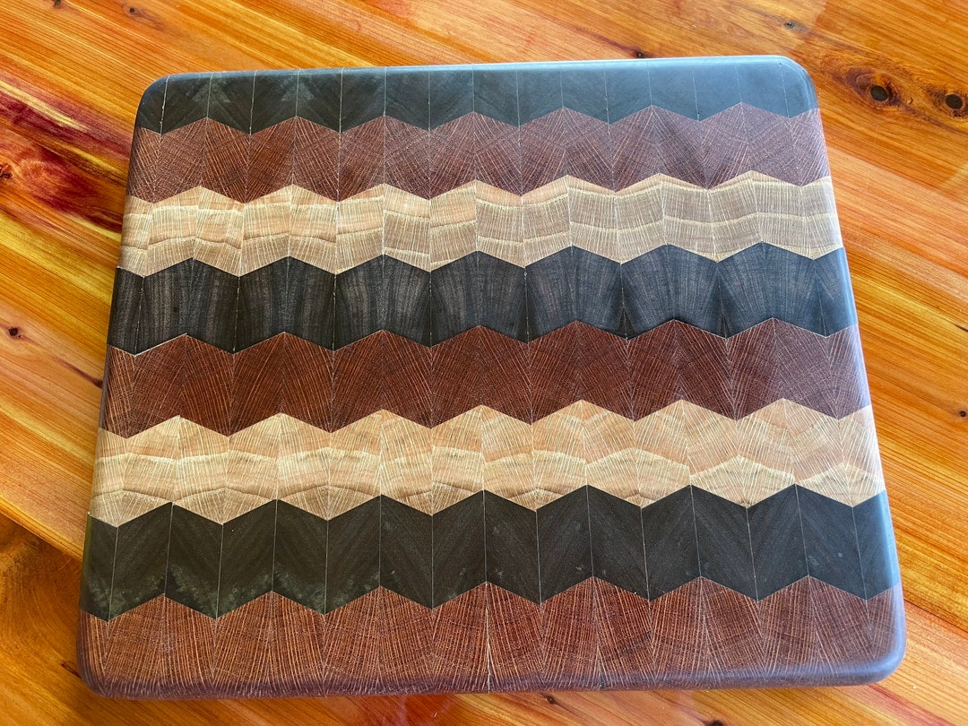 3D End Grain Chevron Pattern Cutting Board - Etsy