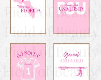 Florida State University Digital Wall Art Prints FSU Dorm Room Decor ...