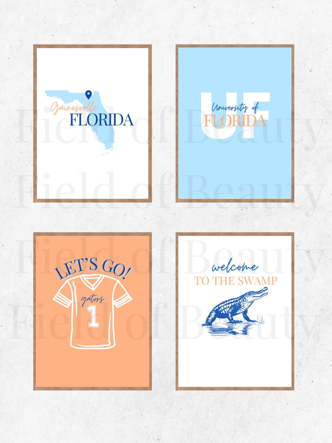 University of Florida UF Themed Digital Prints, Set of 4 - Etsy