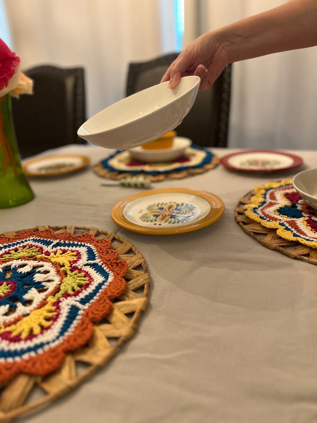 Persian Tile Crochet Placemat Wall Decor - Etsy