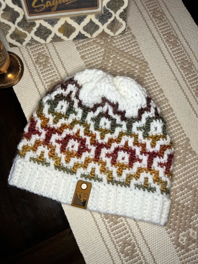Mosaic Crochet Beanie Pattern With Links to Tutorials - Etsy