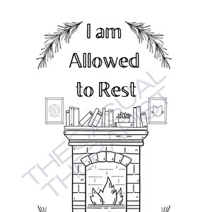 Allowed Rest Coloring Page, Affirmation Coloring Page, Mindful Coloring ...
