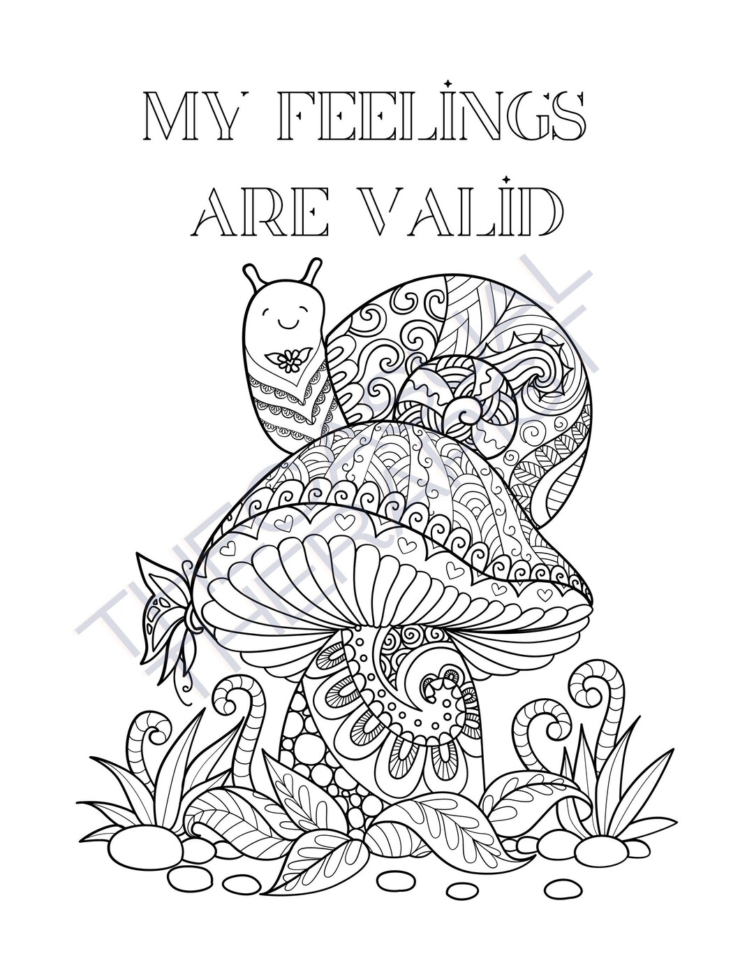 Feelings Are Valid Coloring Page, Affirmation Coloring Page, Mindful ...