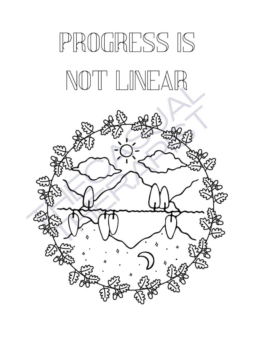 Progress is Not Linear Coloring Page, Affirmation Coloring Page ...