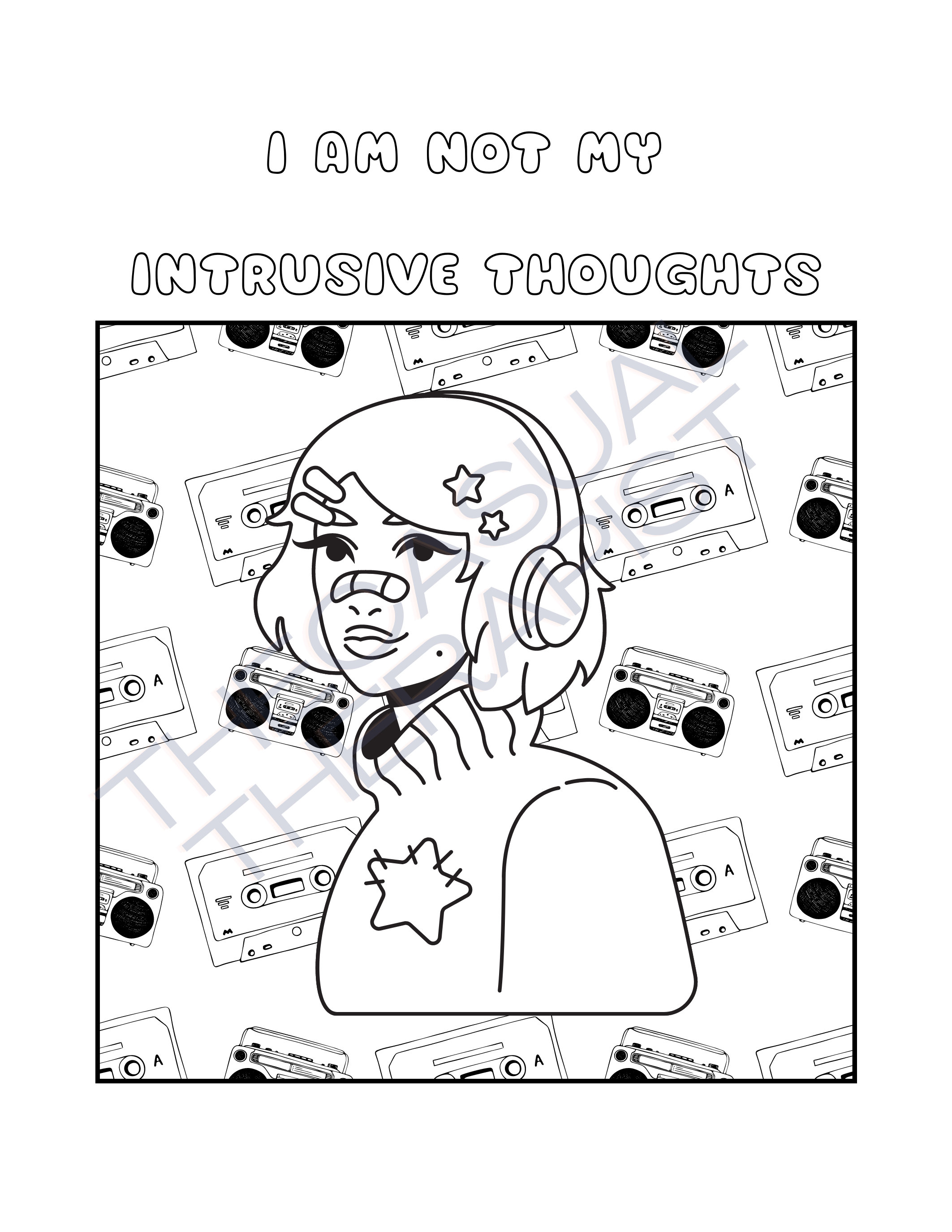 Intrusive Thoughts Coloring Page Bundle, Affirmation Coloring Page ...